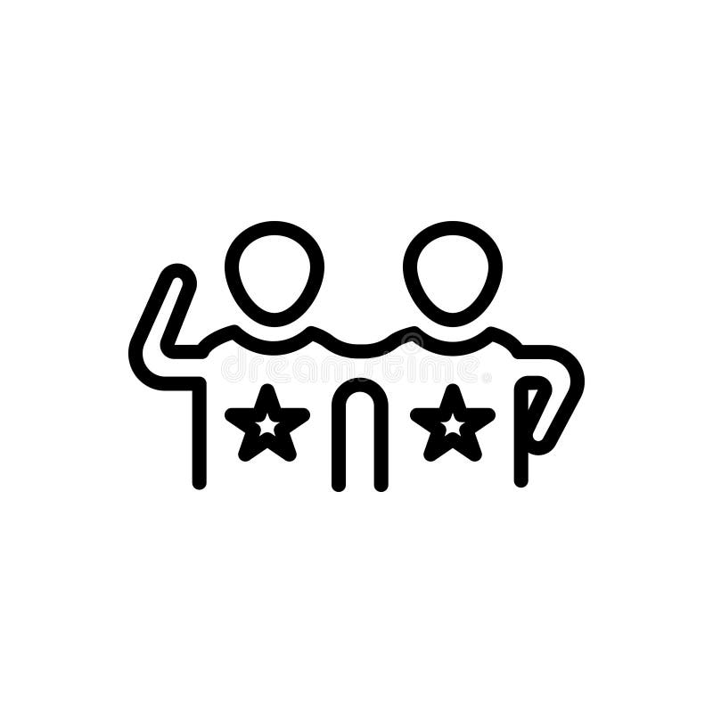 Black Line Icon for Friends, Buddy and Dost Stock Vector - Illustration ...