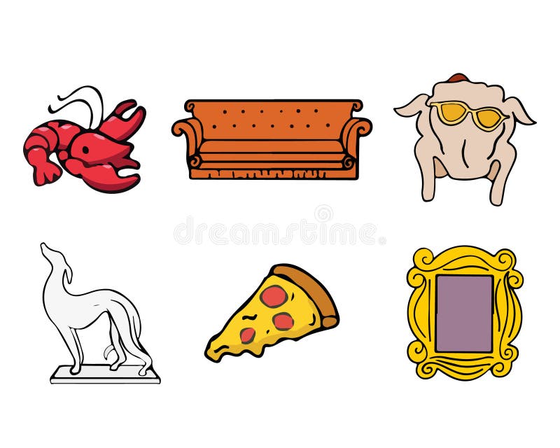 Friends Tv Show Set of Icons Stock Vector - Illustration of icon, icons ...