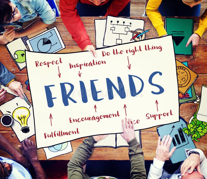 Friends Inspiration Diagram Graphic Concept Stock Photo - Image of ...