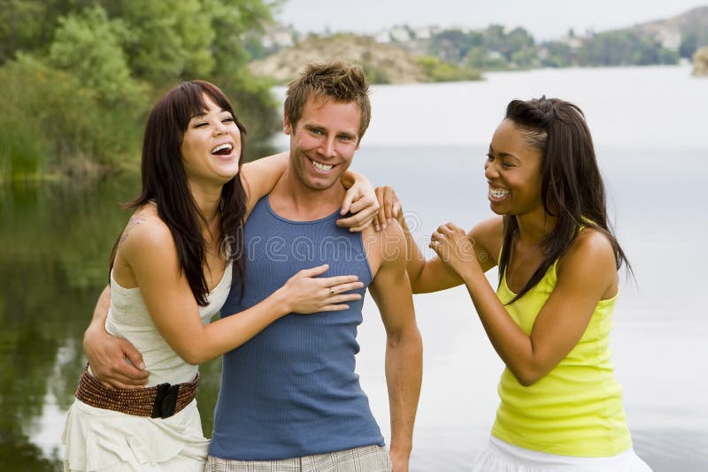 Friends at the lake stock photo. Image of lifestyle, sporty - 9876772