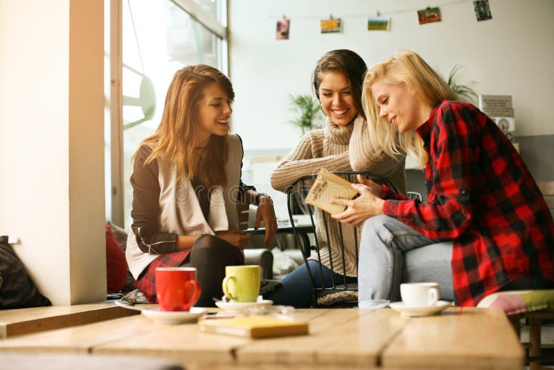 Students Learning in a Cafe. Stock Photo - Image of friends, home ...