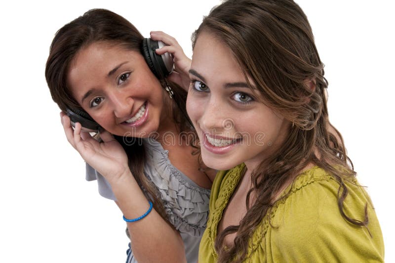 Friends listen music stock image. Image of diversity - 13016493