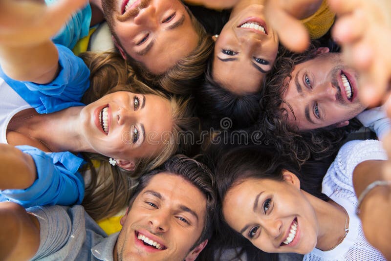 Friends Lying Together In A Circle Stock Image - Image of happy ...