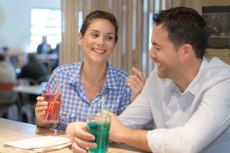Friends Meeting for Lunch Drink Stock Image - Image of date, table ...