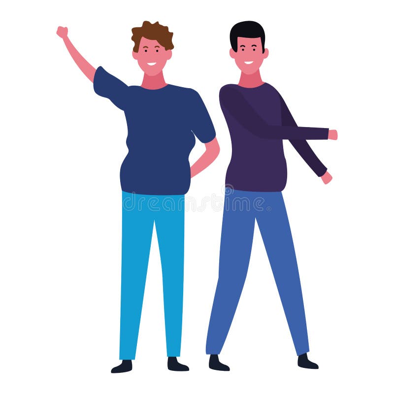 Friends Men Greeting and Smiling Stock Vector - Illustration of person ...