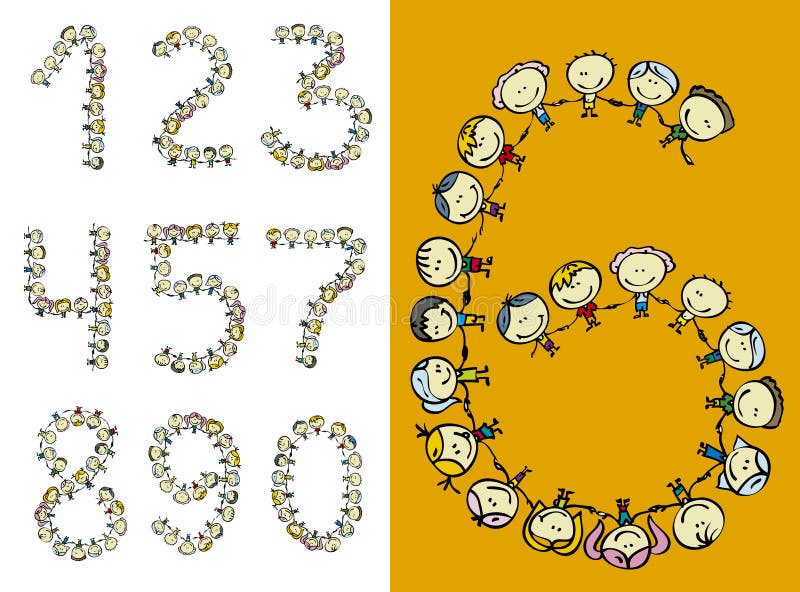 Friends numbers stock vector. Illustration of seven, five - 27432601