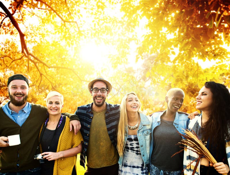 Friends Outdoors Party Celebration Hanging Out Concept Stock Image ...