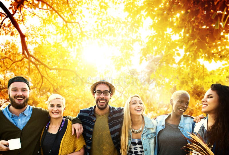 Friends Outdoors Camping Holiday Cheerful Concept Stock Image - Image ...