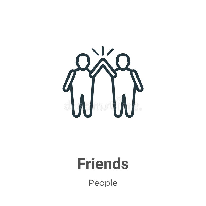 True Friends Icon, Outline Style Stock Vector - Illustration of ...