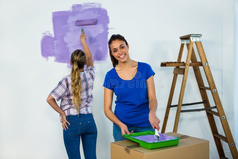 Two Friends Painting in Art Studio Stock Photo - Image of creativity ...