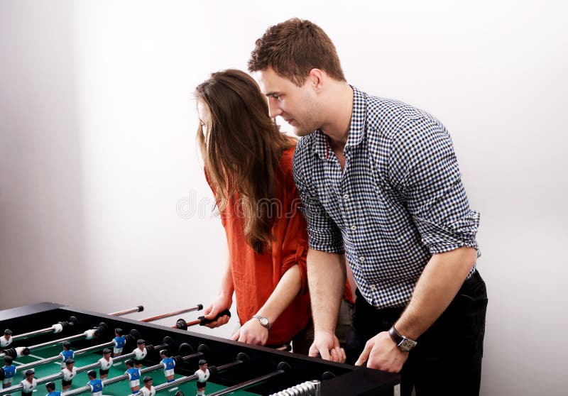 Friends Playing Table Football. Stock Photo - Image of male, leisure ...