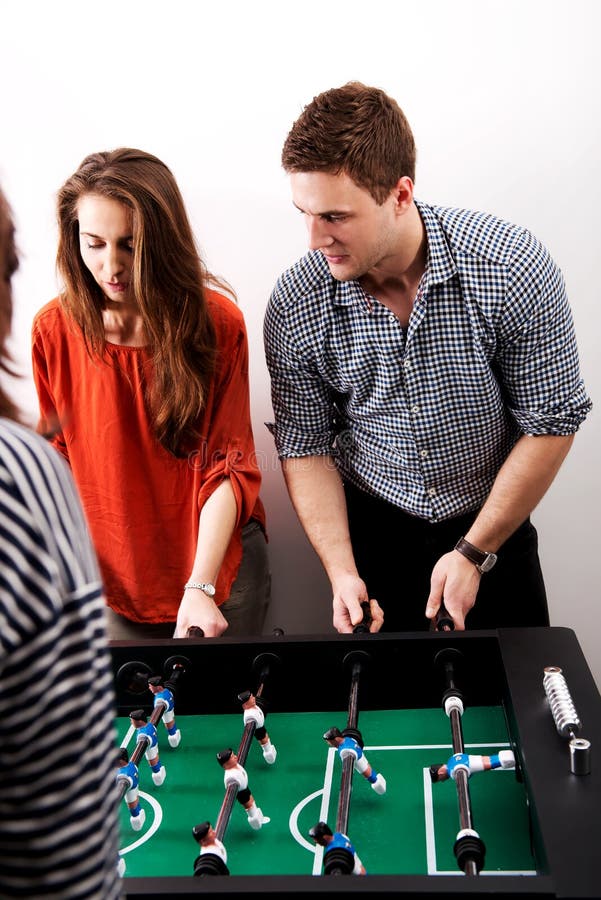 Friends Playing Table Football. Stock Image - Image of male, brother ...