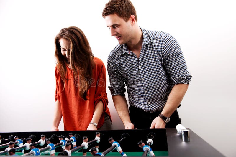 Friends Playing Table Football. Stock Photo - Image of brother, board ...