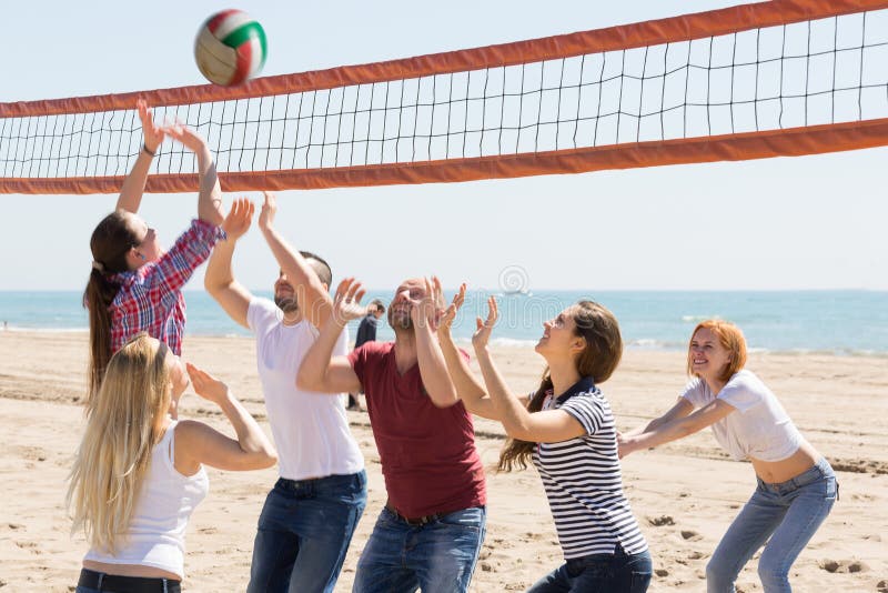 Joyful Girls Playing Volleyball Stock Photos - Download 87 Royalty Free ...