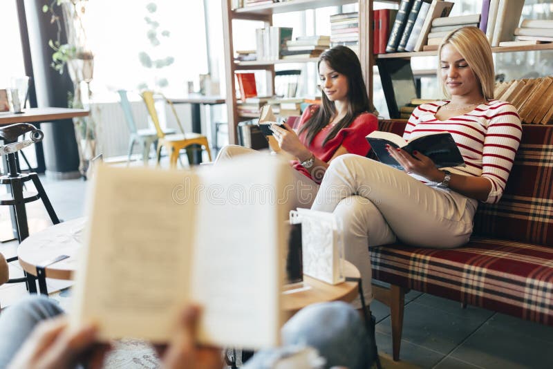 Friends reading books stock image. Image of relax, adult - 103859565