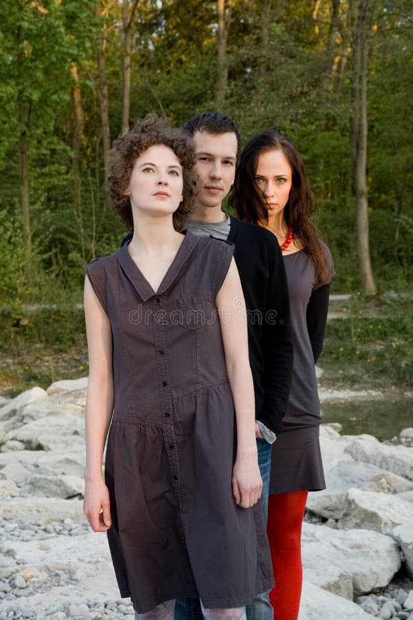 Friends - Relationships - Triangle Stock Photo - Image of hair, brown ...