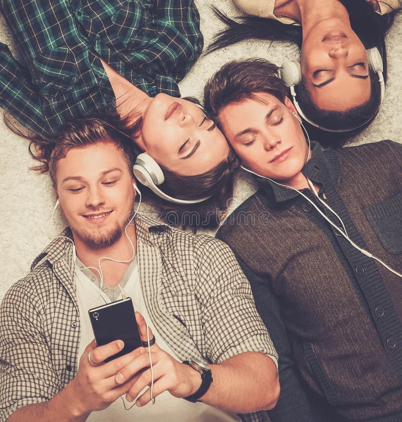 Friends Relaxing with Gadgets Stock Image - Image of instagram ...