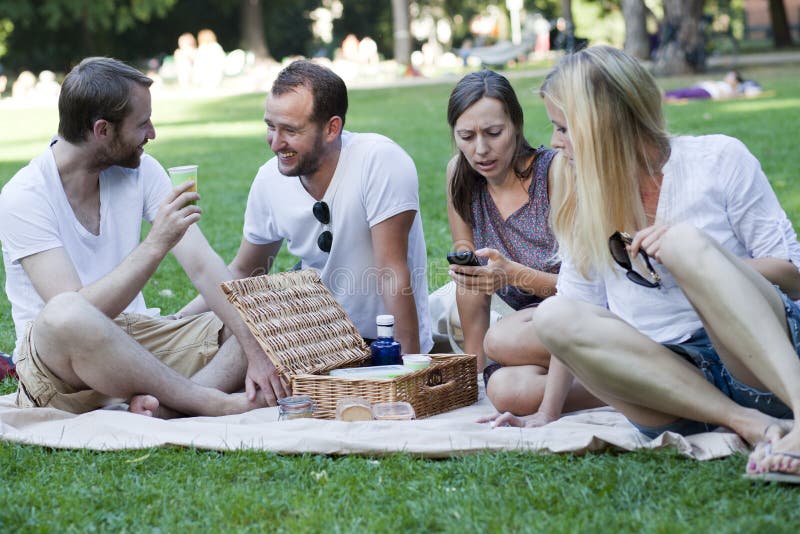 Friends relaxing in park stock photo. Image of hair, dark - 26599558