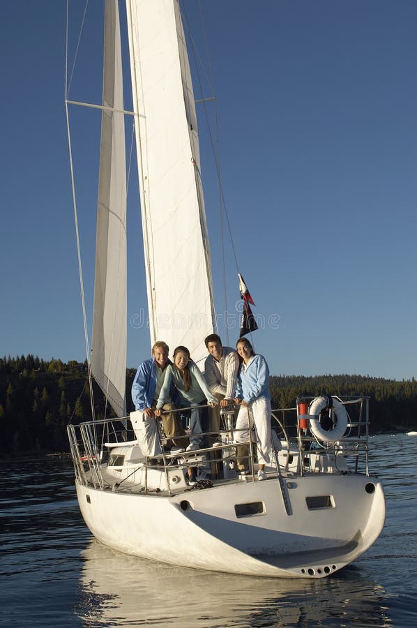 Friends on Sailboat stock image. Image of friends, happy - 29647273
