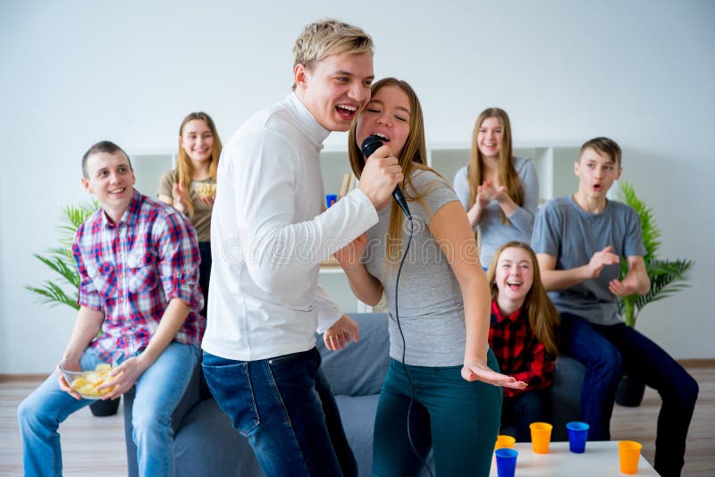Friends Singing a Song Together Stock Photo - Image of people, sing ...