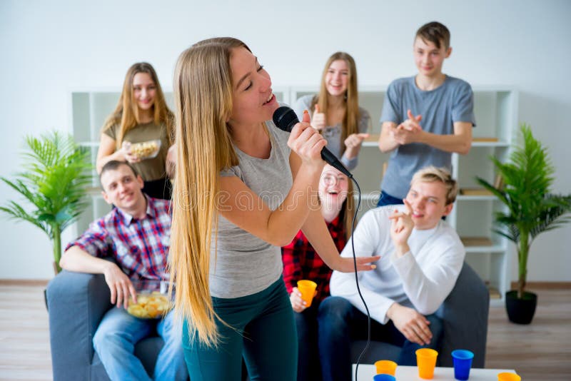 Friends Singing a Song Together Stock Image - Image of enjoyment ...