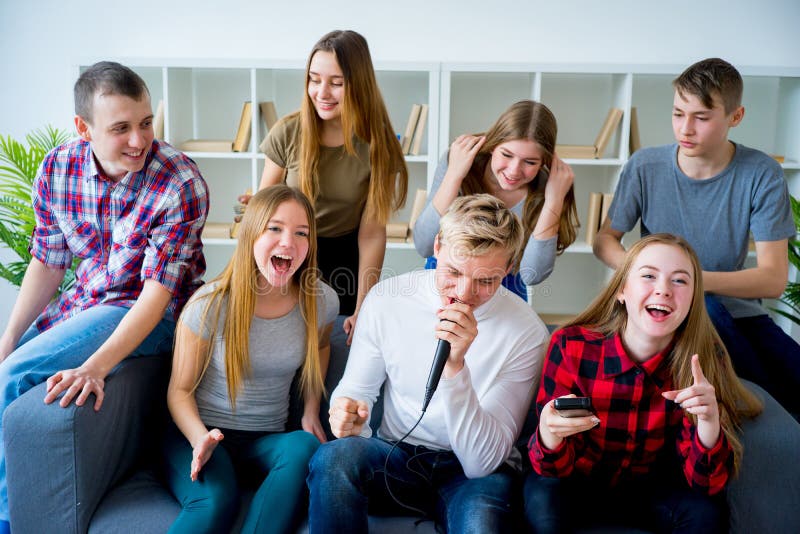 Friends Singing a Song Together Stock Image - Image of enjoyment ...