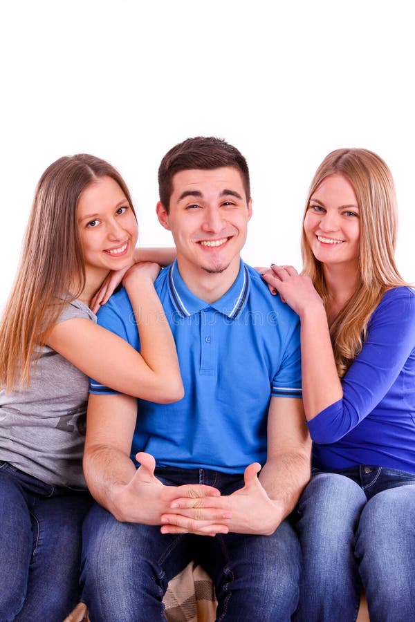 Friends Sitting on a Sofa and Watching Television Stock Image - Image ...