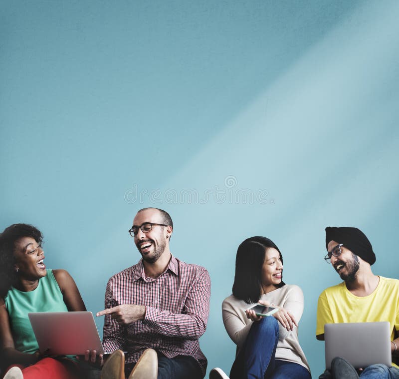 Friends Smiling Cheerful Fun Happiness Concept Stock Photo - Image of ...