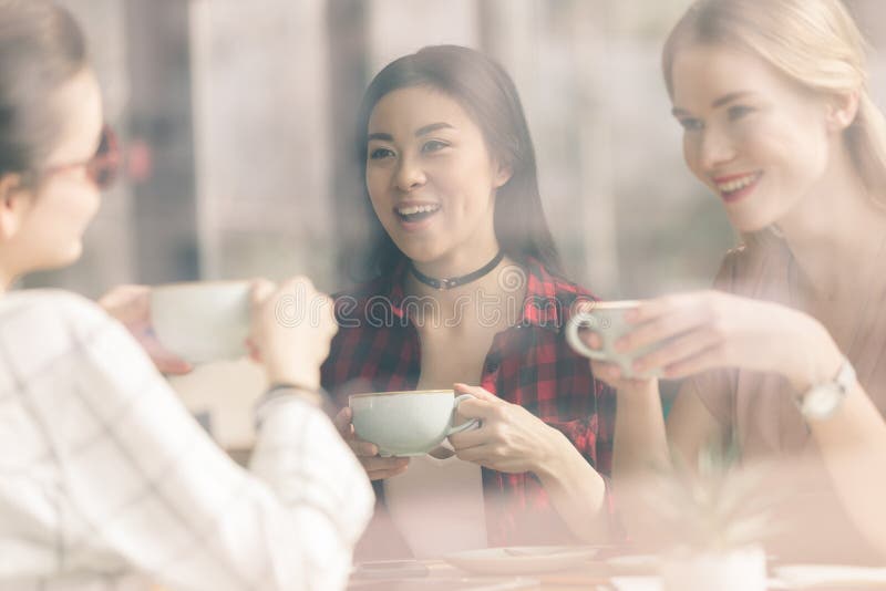Friends Spend Time Together on Coffee Break Stock Photo - Image of ...