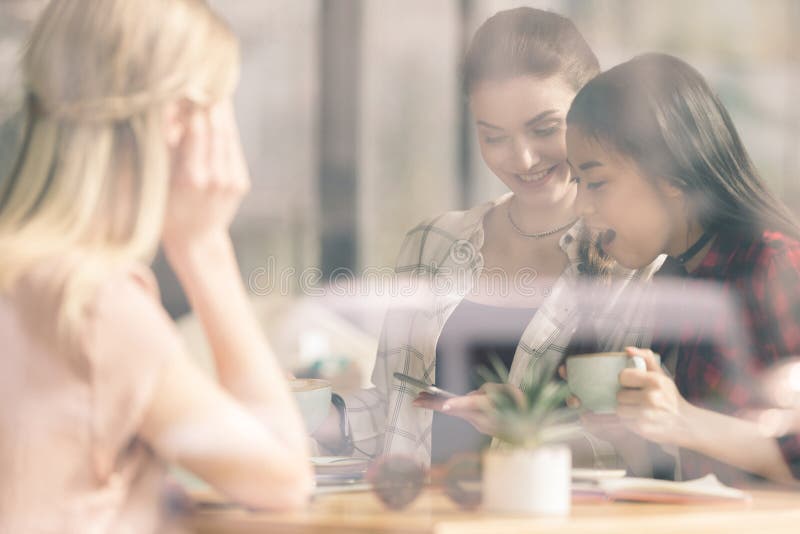 Friends Spend Time Together on Coffee Break Stock Image - Image of ...