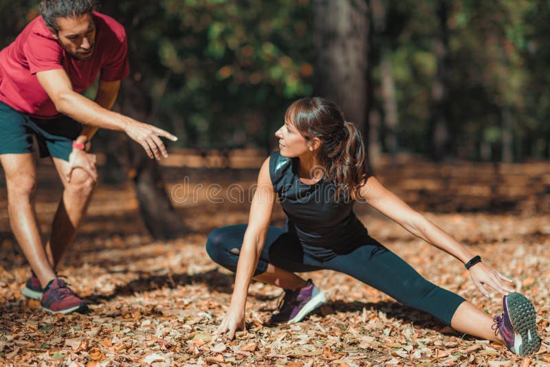 Friends Stretching after Training Stock Photo - Image of healthy ...