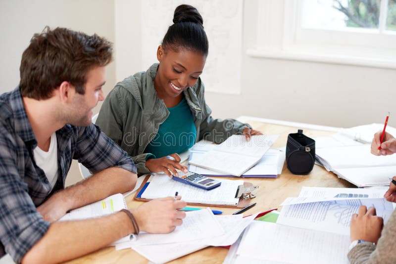 Friends, Students and Calculator in University for Learning, Knowledge ...