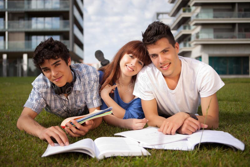 Friends studying stock photo. Image of caucasian, cheerful - 26166252