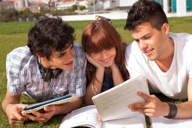 Friends studying stock photo. Image of exterior, female - 26166054