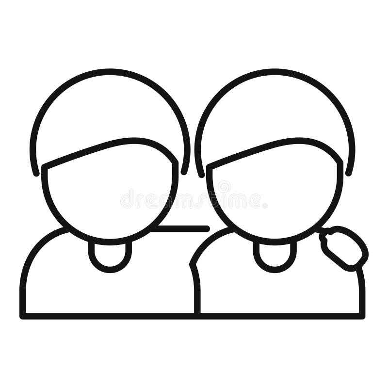 Friends Support Group Icon Outline Vector. Social Team Stock Vector ...