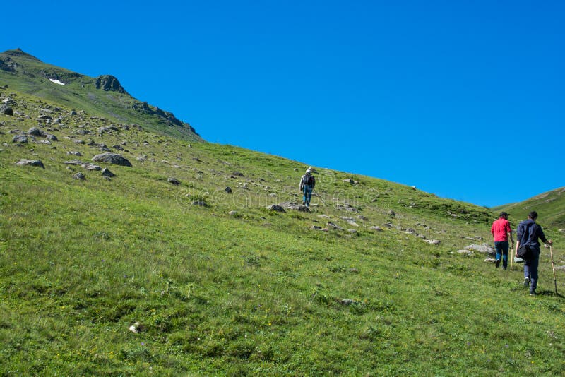 Friends Taking an Excursion Stock Image - Image of backpack, scenic ...