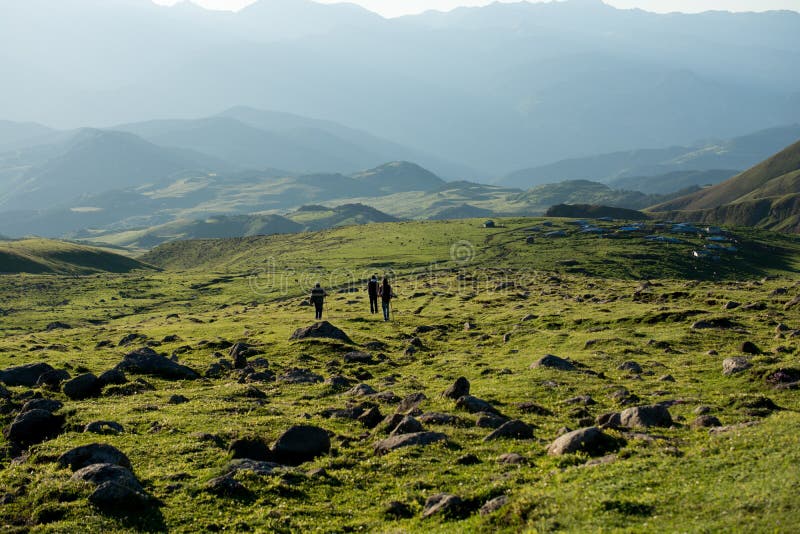 Friends Taking an Excursion Stock Image - Image of meadow, friendship ...