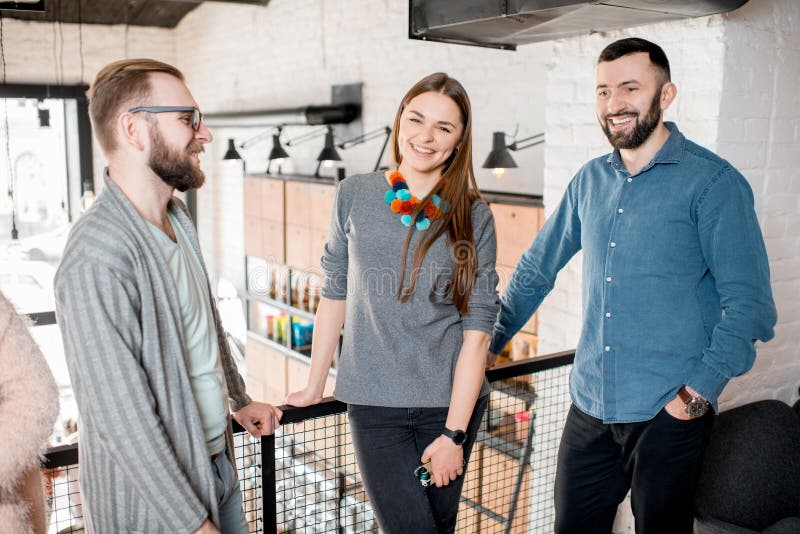 Friends Talking during the Break in the Conference Hall Stock Photo ...