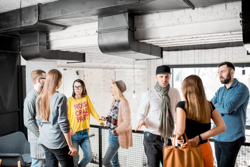 Friends Talking during the Break in the Conference Hall Stock Image ...