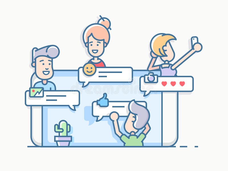 Friends Talking in Chat App on Mobile Phone Stock Vector - Illustration ...