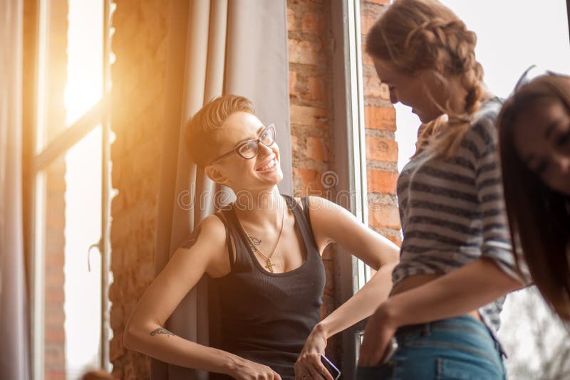 Friends Talking Communication Discussion Unity Concept Stock Photo ...