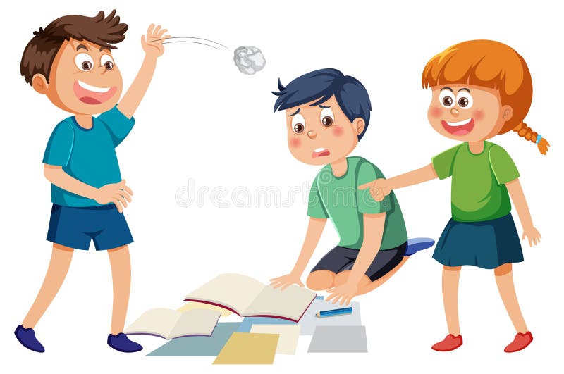 Friends Teasing Boy Cartoon Stock Vector - Illustration of little ...