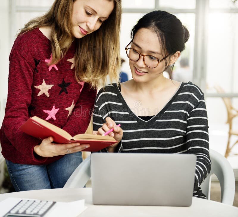 Friends Together Ideas Sharing Homework Talking Concept Stock Photo ...