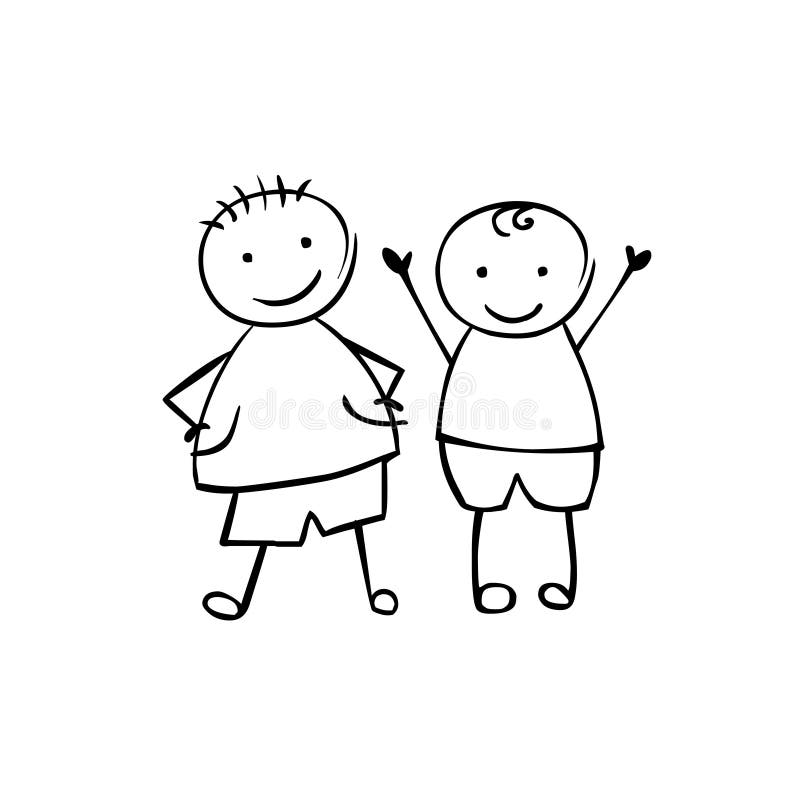 Friends. Two boys. Vector stock vector. Illustration of sweet - 95128882