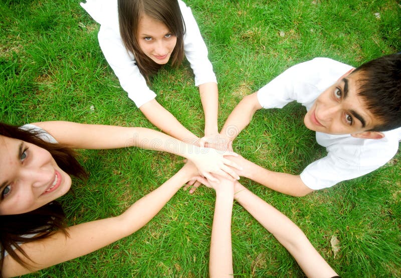 Friends united stock photo. Image of play, green, motivation - 9132488