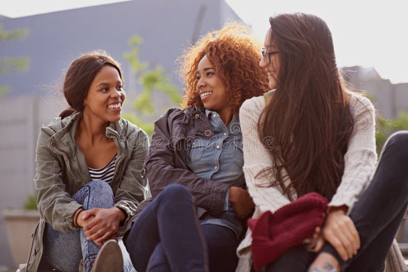 Friends Uplift the Soul. Girlfriends Bonding on Campus. Stock Image ...