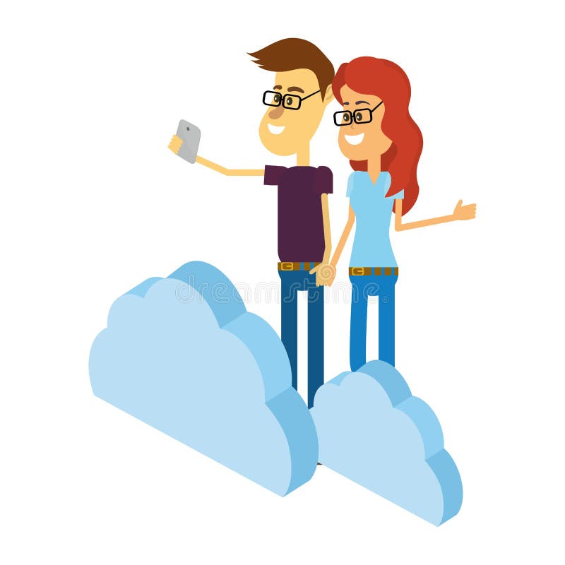 People and cloud computing stock vector. Illustration of network ...