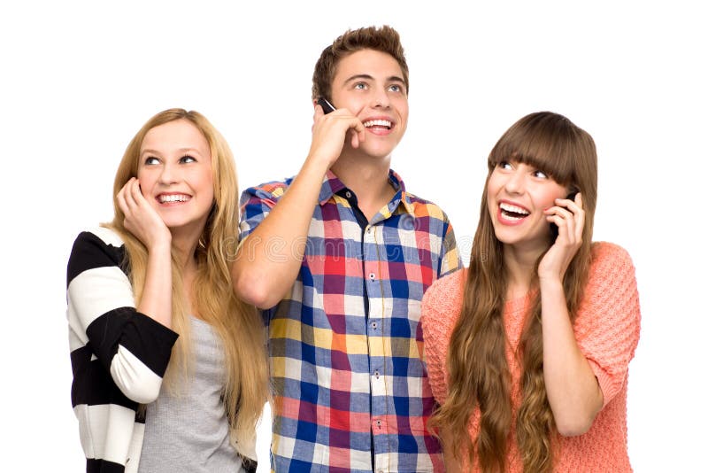 Crowd Using Cell Phones stock photo. Image of communication - 29654876