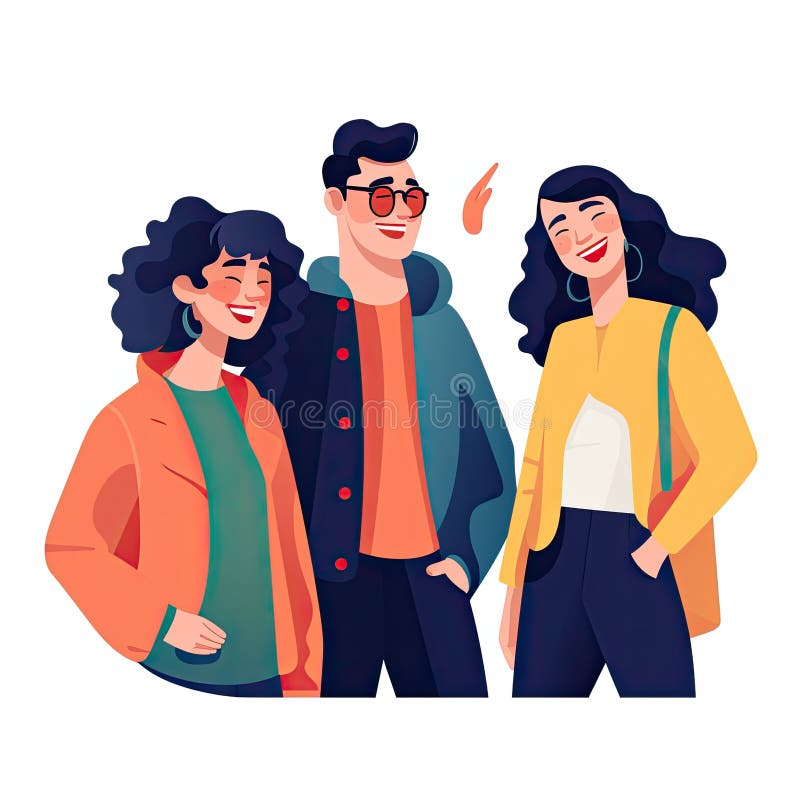 Friends Vector Illustration. Stock Illustration - Illustration of ...