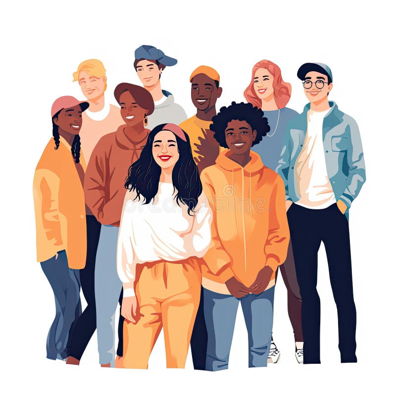 Friends Vector Illustration. Stock Illustration - Illustration of close ...